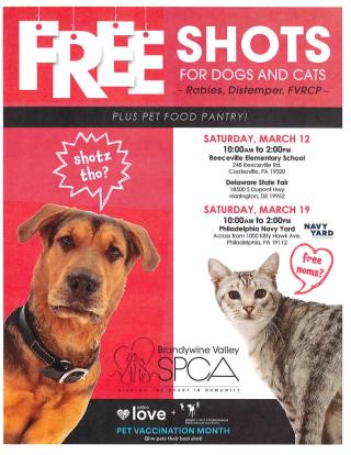 FREE SHOTS FOR DOGS & CATS | Valley Township, PA